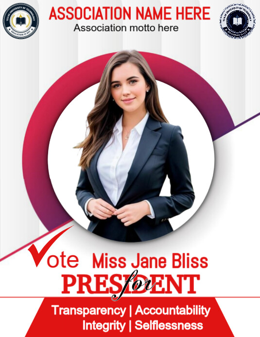 Professionally designed white and red election flyer template ...