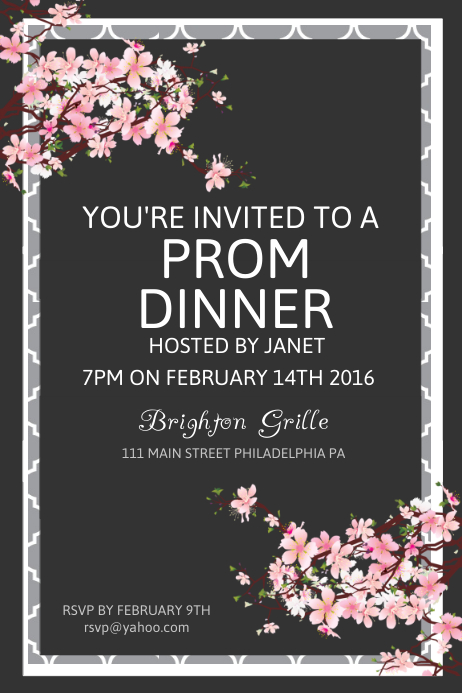 Prom Dinner Template | PosterMyWall