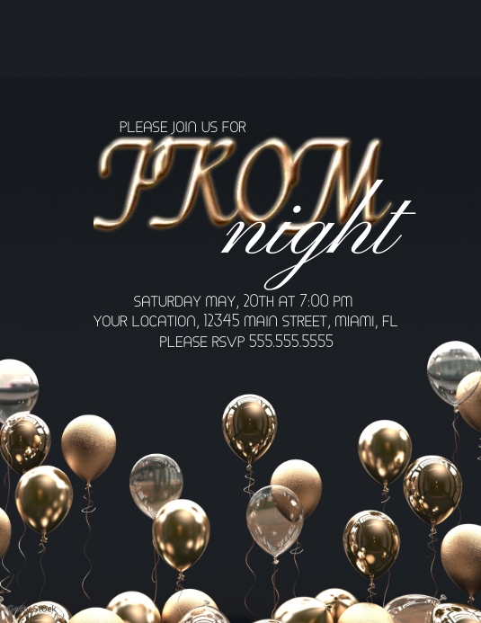 Copy of Prom Night Flyer Template Gold | PosterMyWall