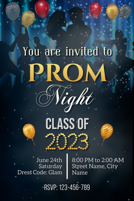 Prom School Ball Party Poster Invitation Template | PosterMyWall