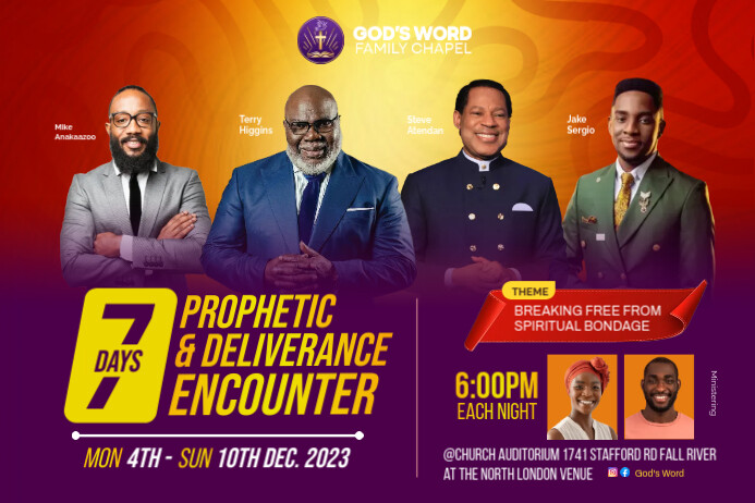 Prophetic and Deliverance church banner | PosterMyWall