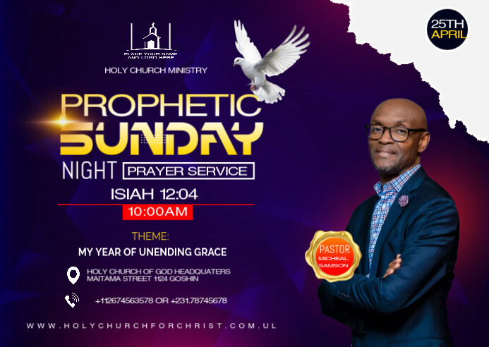 Copy of prophetic church service flyer | PosterMyWall