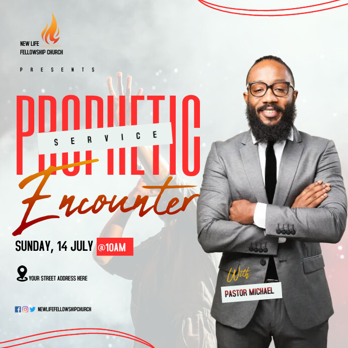 Plantilla de Prophetic encounter service flyer | PosterMyWall