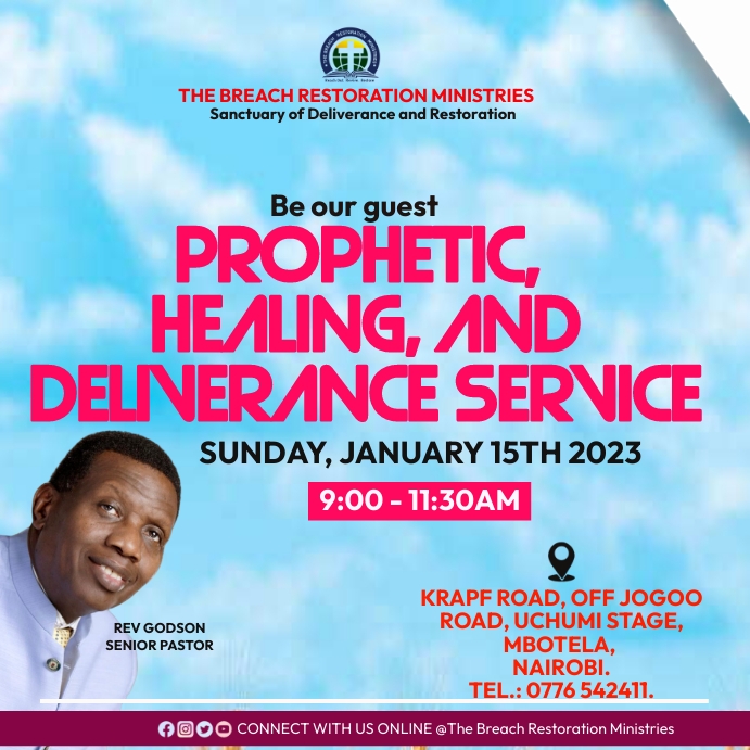 Plantilla de prophetic healing and deliverance service | PosterMyWall