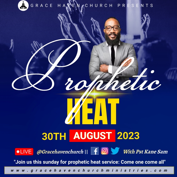 Copy of prophetic heat sunday service poster | PosterMyWall