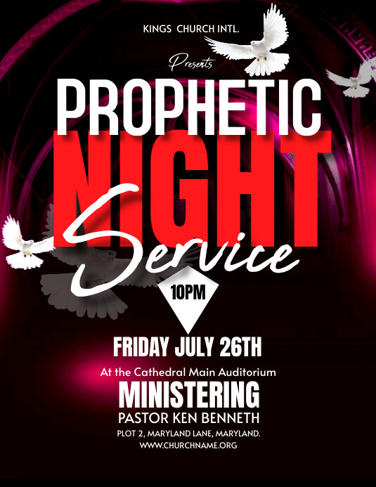 Modèle Prophetic Night Church Flyer | PosterMyWall