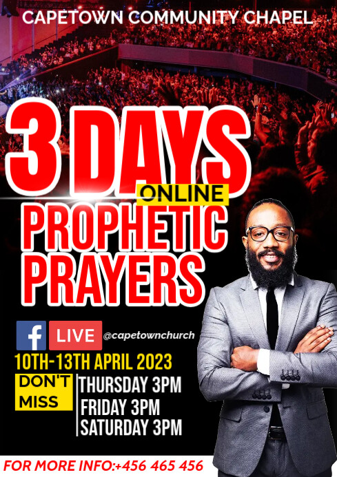 prophetic prayers service flyer (1) Template | PosterMyWall