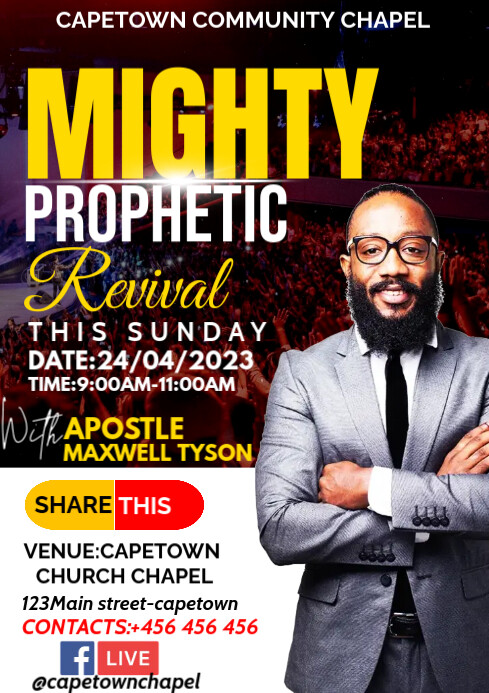 Plantilla de prophetic revival flyer template flyer | PosterMyWall