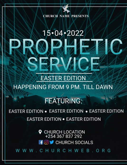 Prophetic service poster Template | PosterMyWall
