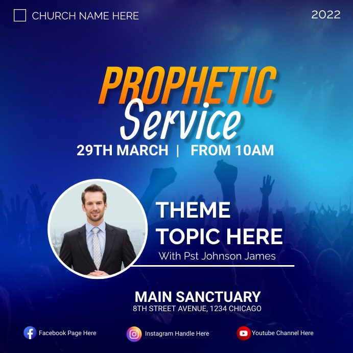 prophetic sunday service flyer Template | PosterMyWall