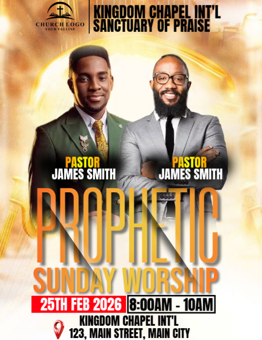 Prophetic Sunday Worship Flyer Template | PosterMyWall