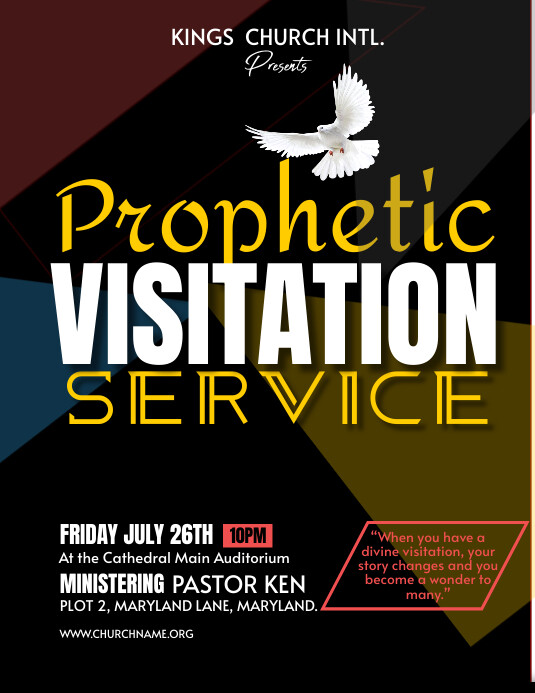 Copy of Prophetic Visitation Service Black Flyer | PosterMyWall