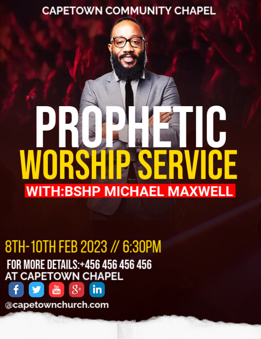 prophetic worship service flyer template | PosterMyWall