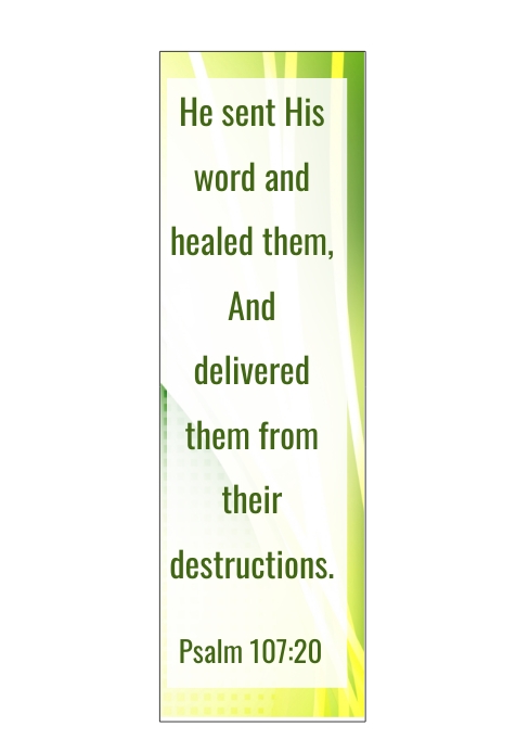 Psalm 107:20 Book mark Template | PosterMyWall