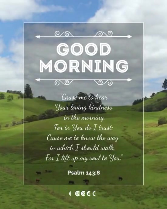 Psalm 143 Good Morning Devotional Bible Verse Instagram Video Template ...