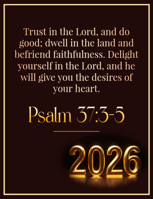 Psalm 37 Bible Verse 2026 Gold Christian Wall Art Scripture Poster for ...