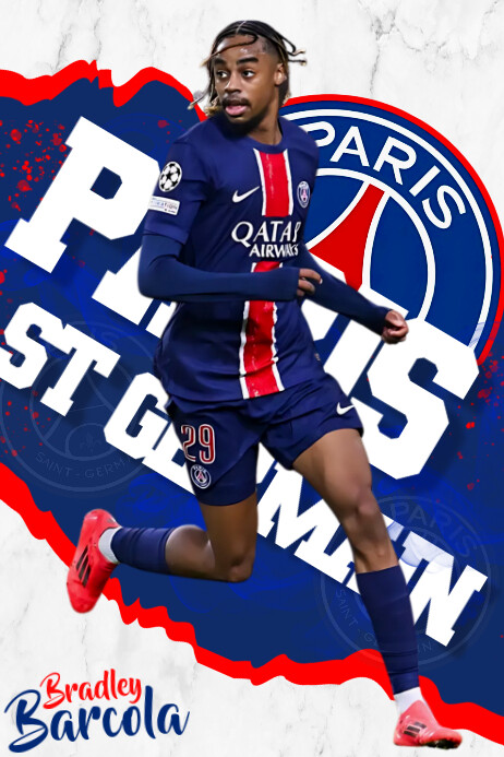 Copy of PSG Player Soccer Poster Design Templates | PosterMyWall