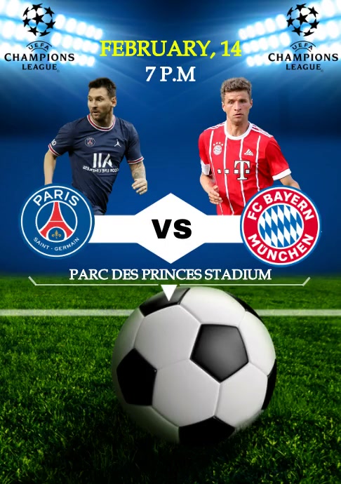 PSG VS BAYERN MUNICH (1) Template | PosterMyWall