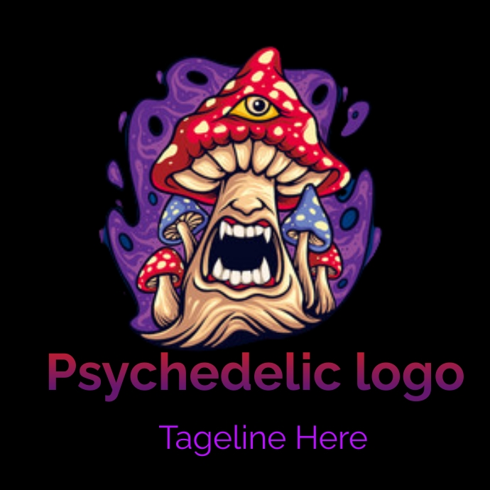 Psychedelic mushroom logo Template | PosterMyWall