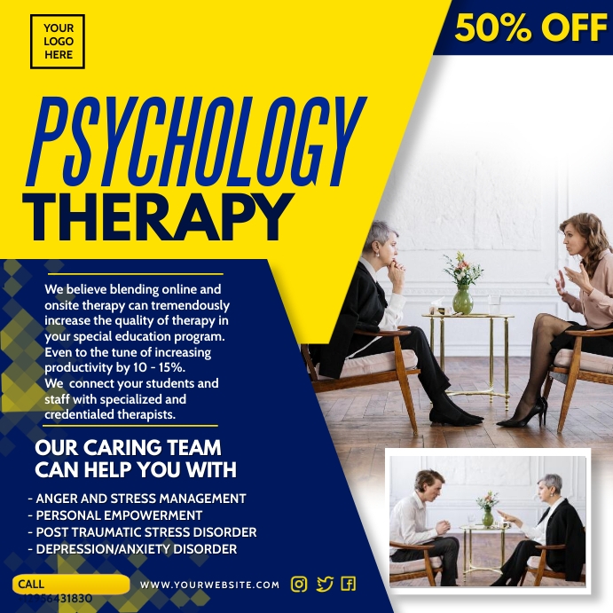 Psychiatric Counseling Services Ads Template | PosterMyWall