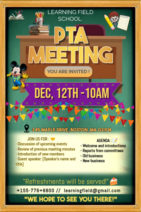 Pta meeting Template | PosterMyWall