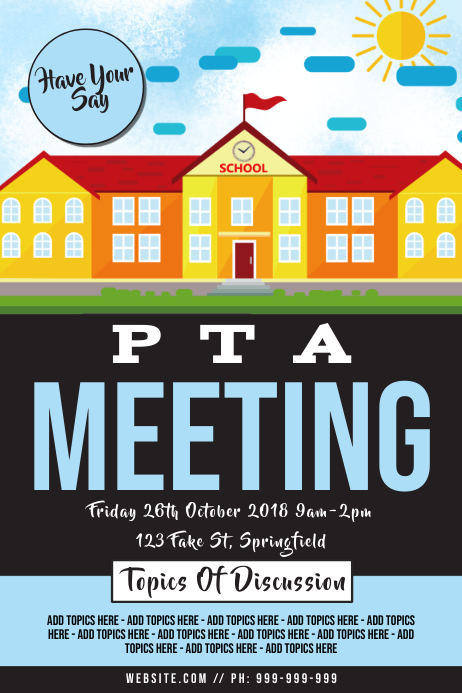 Copy of PTA Meeting Poster | PosterMyWall