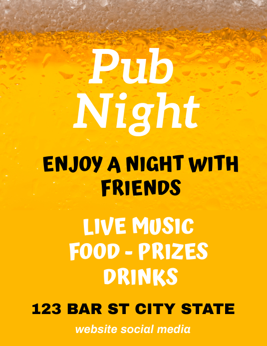 Pub Night Template | PosterMyWall