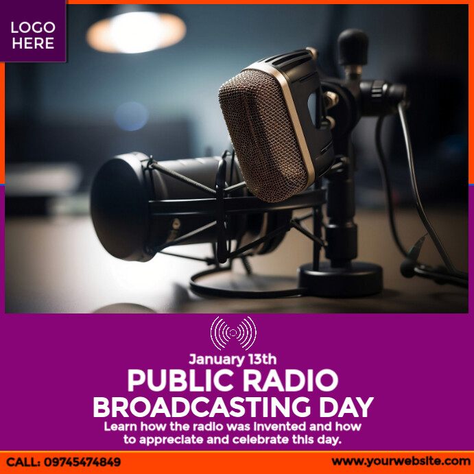 Plantilla de Public Radio Broadcasting Day | PosterMyWall