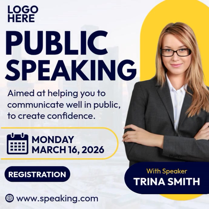 Plantilla de Public Speaking Ads | PosterMyWall