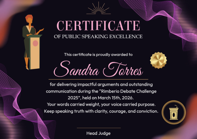 Public Speaking Certificate Template | PosterMyWall