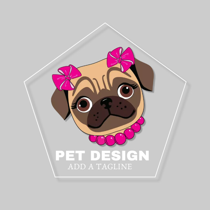 Modèle Pug illustration, Pug Pit bull Puppy Logo Faw | PosterMyWall