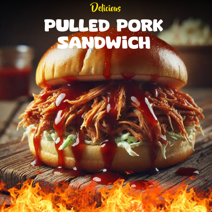 Copy of Pulled pork sandwich Instagram Ad Flyer Poste | PosterMyWall