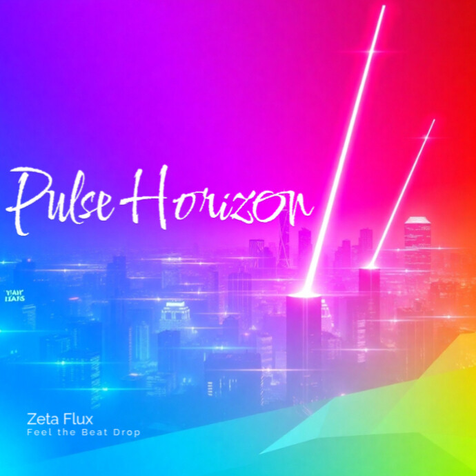 Pulse Horizon – Electronic dance music album cover editable template ...