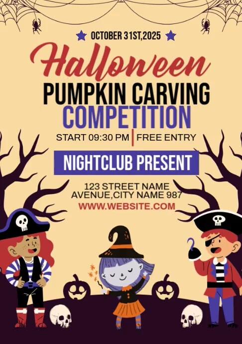 Pumpkin Carving Competition Template | PosterMyWall