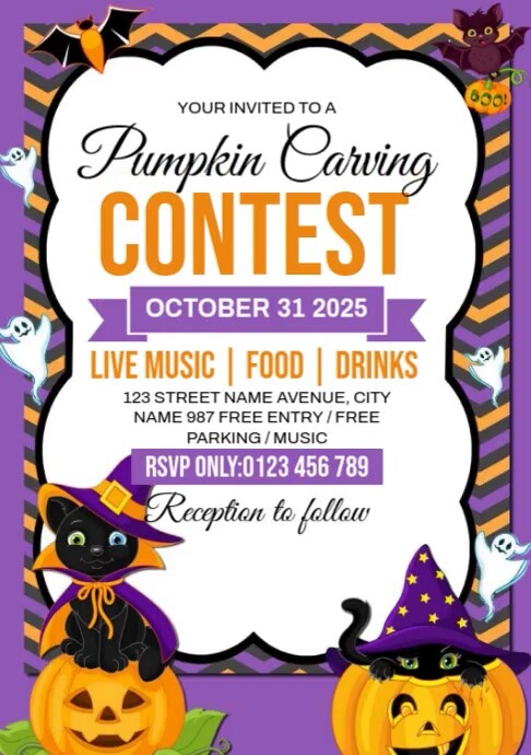 Plantilla de Pumpkin Carving Contest | PosterMyWall