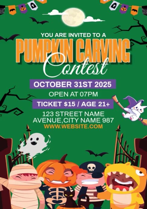 Plantilla de Pumpkin Carving Contest | PosterMyWall
