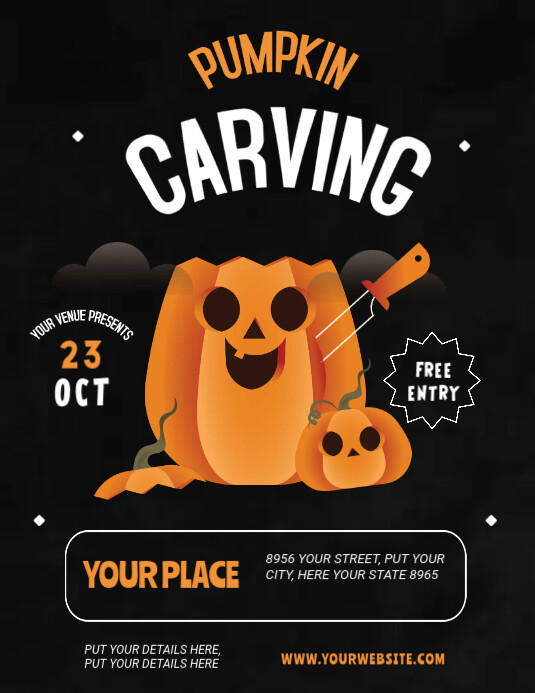 Pumpkin Carving Contest Flyer Template | PosterMyWall