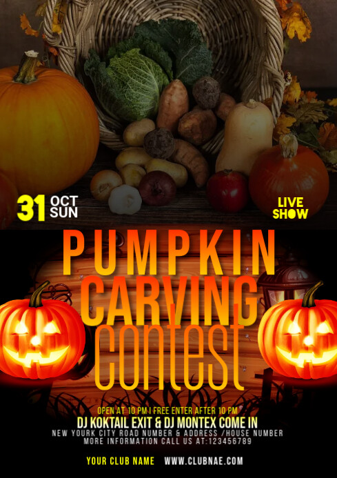 Pumpkin Carving Contest Flyer Template | PosterMyWall