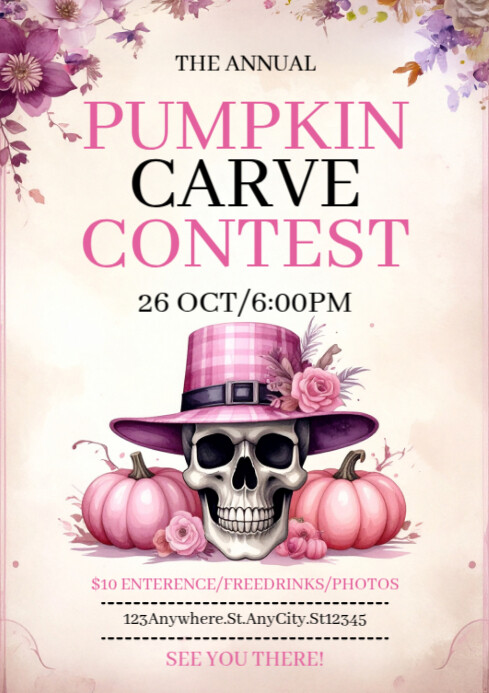 Pumpkin Carving Contest Flyer Template | PosterMyWall