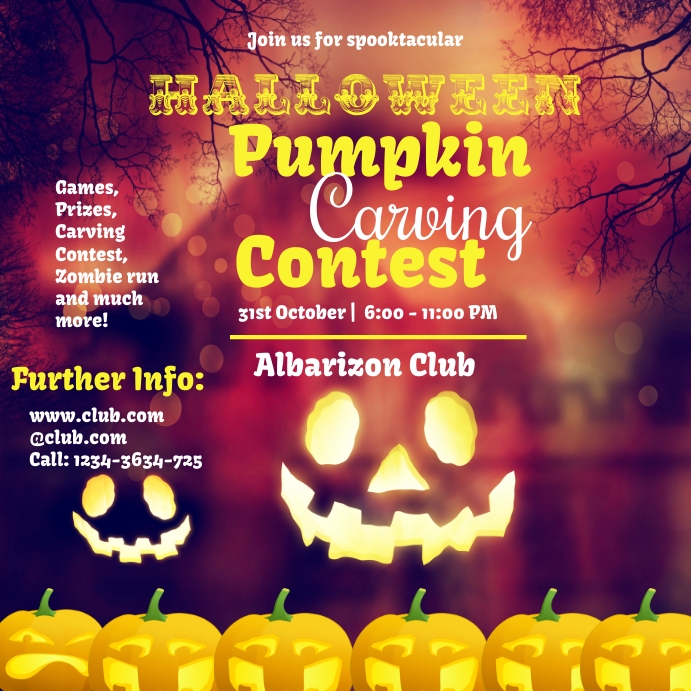 pumpkin carving contest instagram post Template | PosterMyWall
