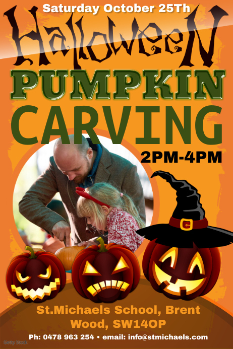pumpkin carving event poster Template | PosterMyWall