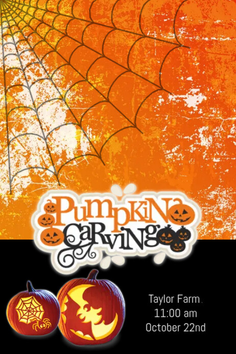 Pumpkin carving Template | PosterMyWall