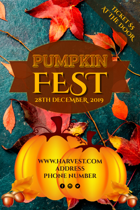 Pumpkin fest Poster Template | PosterMyWall