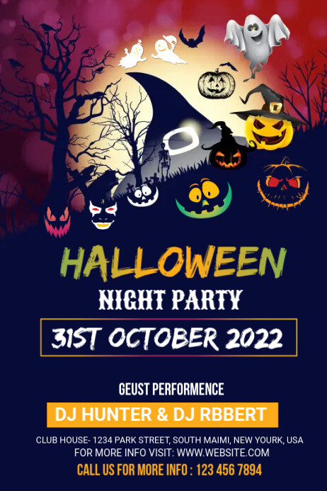 Pumpkin Halloween Party Poster Template | PosterMyWall