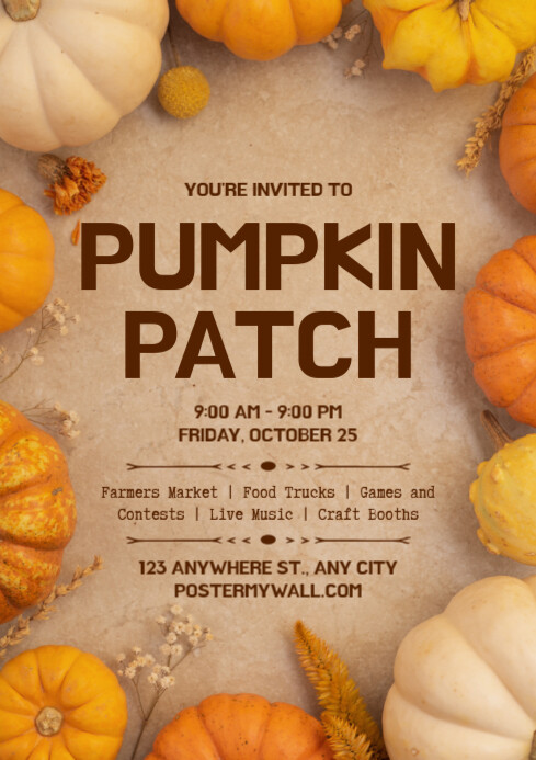 Pumpkin Patch A4 Template | PosterMyWall