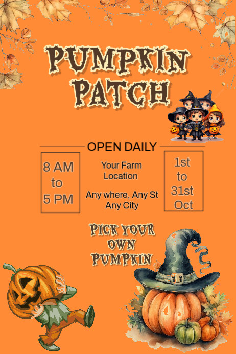 Pumpkin patch Template | PosterMyWall