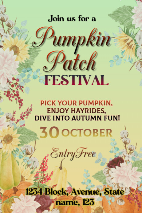 Copy of Pumpkin Patch Festival Flyer | PosterMyWall