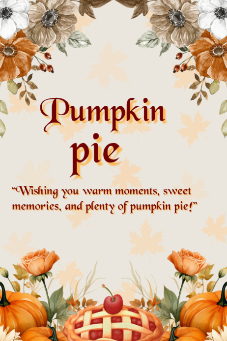 Pumpkin pie template posters | PosterMyWall