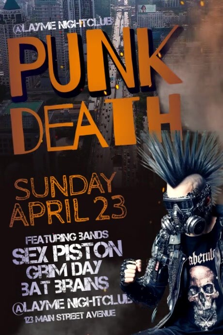 Punk Death Party Video Template | PosterMyWall