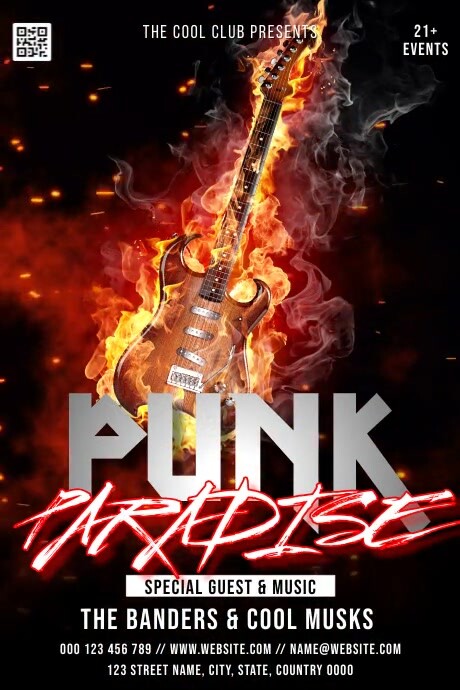 Punk Paradise Rock Music Template | PosterMyWall